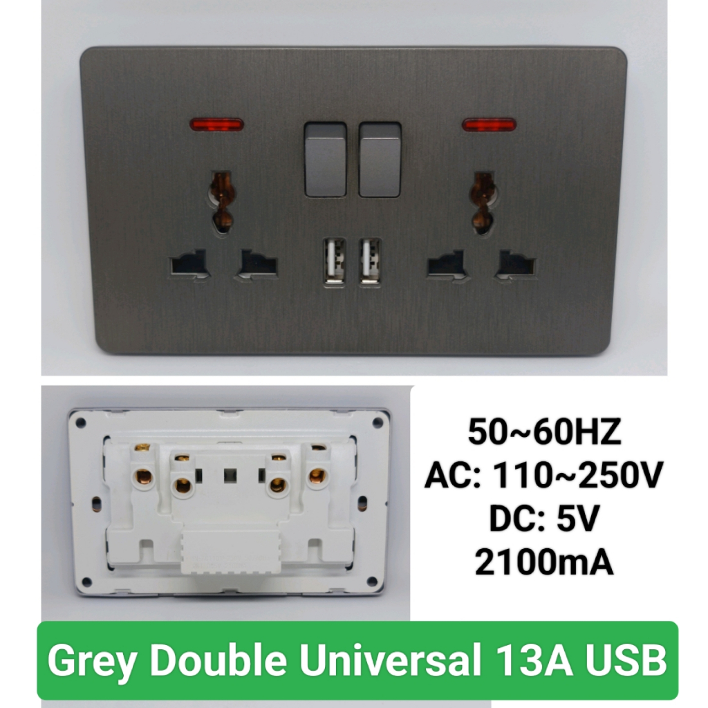 Malaysia Socket 13A Universal 15A Usb Type-C Water Heater Switch White ...