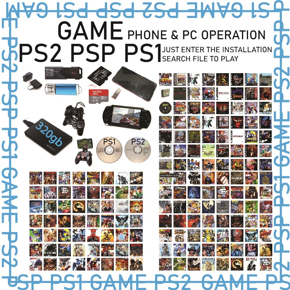 PC & Android phone & Android tv play psp ps1 ps2 & Psp & digital data ...