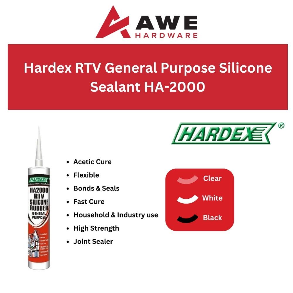 Hardex RTV General Purpose Silicone Sealant HA-2000C | Shopee Malaysia