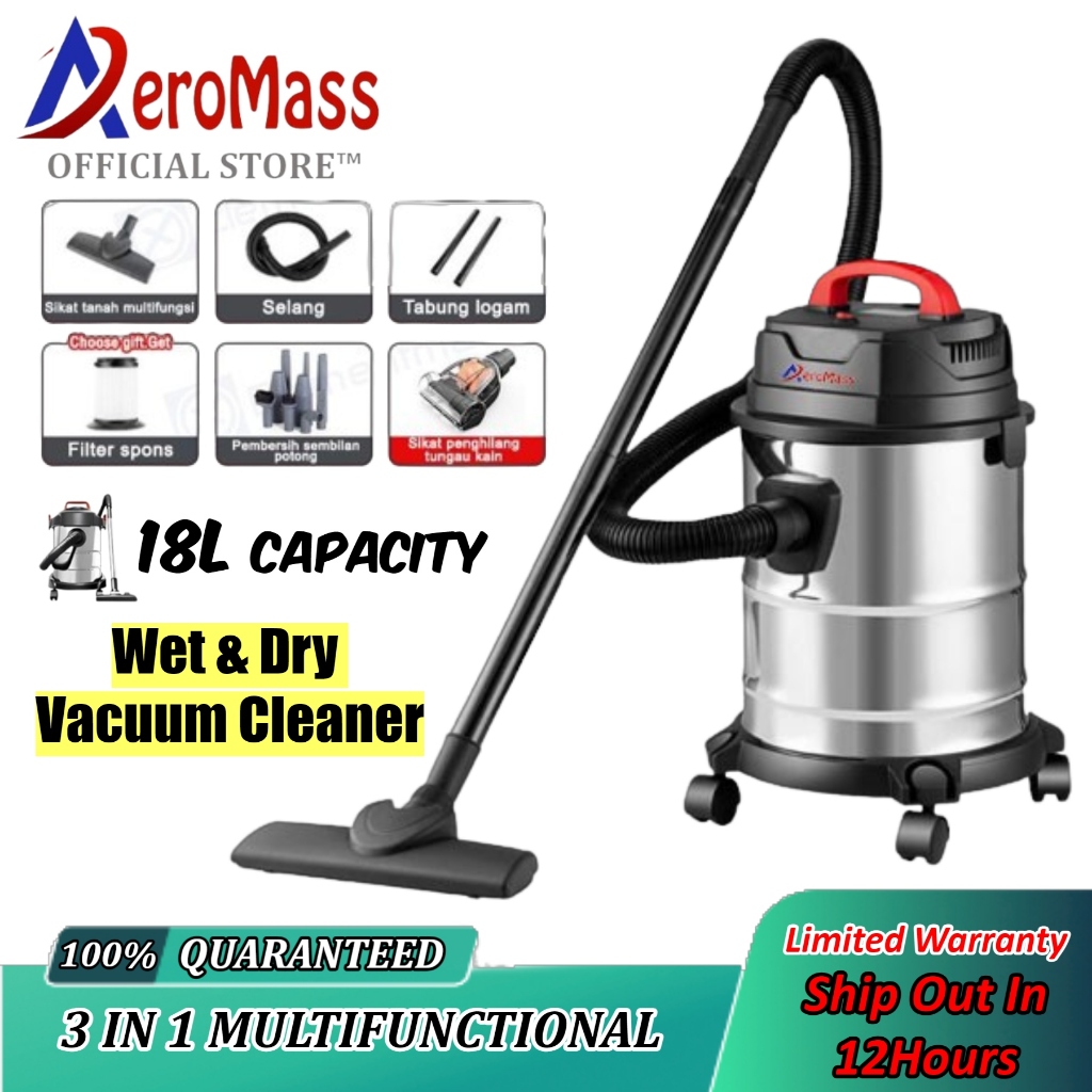 AeroMass 3in1 Vacuum Cleaner 1800W 18L Wet & Dry Vacuum Stainless Steel ...