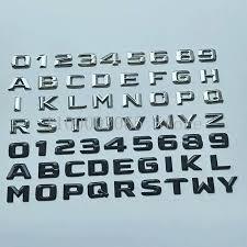 DIY 3D Metallic Alphabet Sticker Car Emblem Letter Silver Badge Decal ...