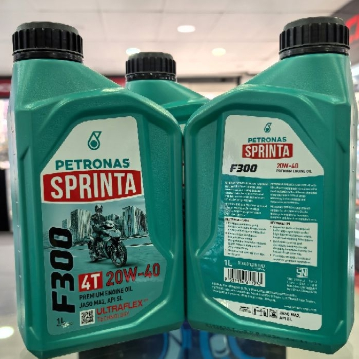 100% ORIGINAL- PETRONAS Sprinta F300 20W-40 Mineral Engine Oil Minyak ...