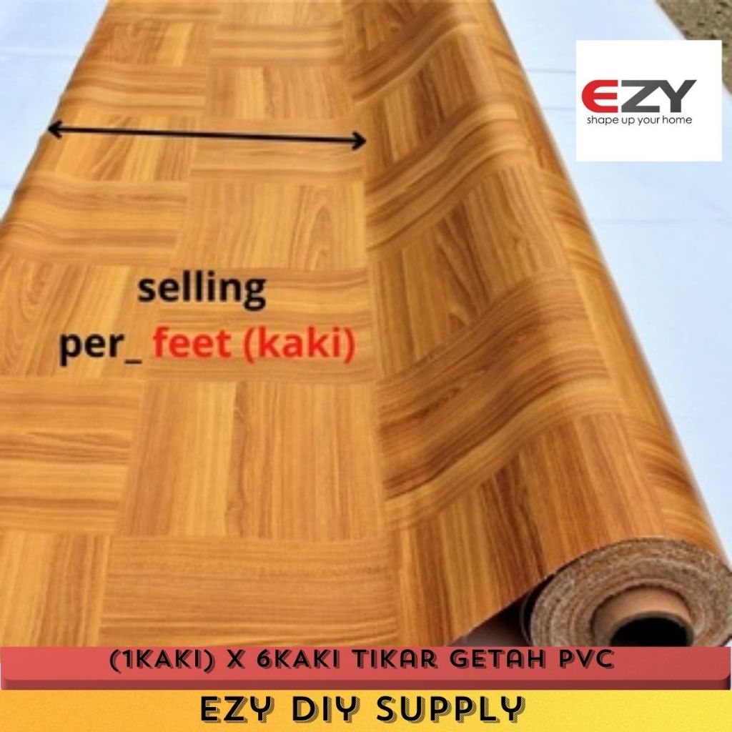 (1FT X 6ft) 0.4MM Tikar Getah PVC /Gulung Siap Potong Tikarno Branded ...