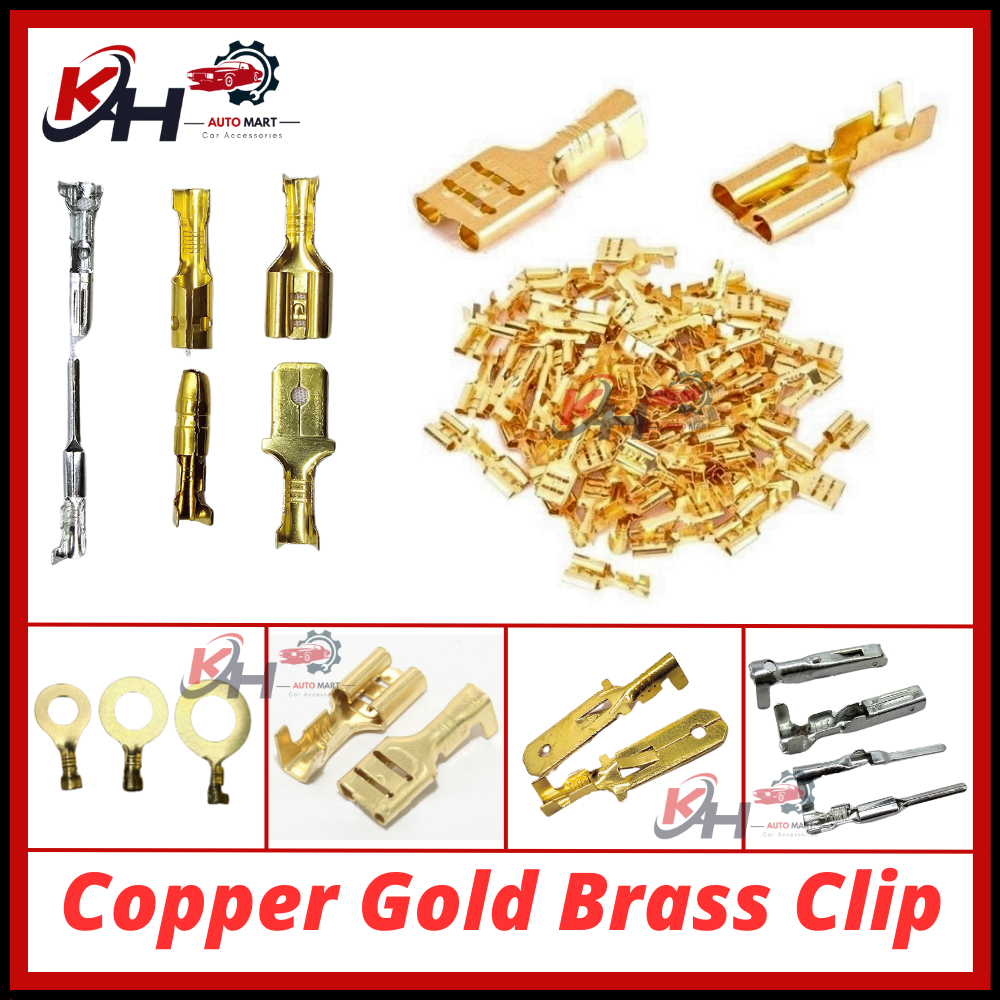 💥100Pcs💥 Brass Copper Wire Connector Pin Ring Terminal Grounding Wayar ...