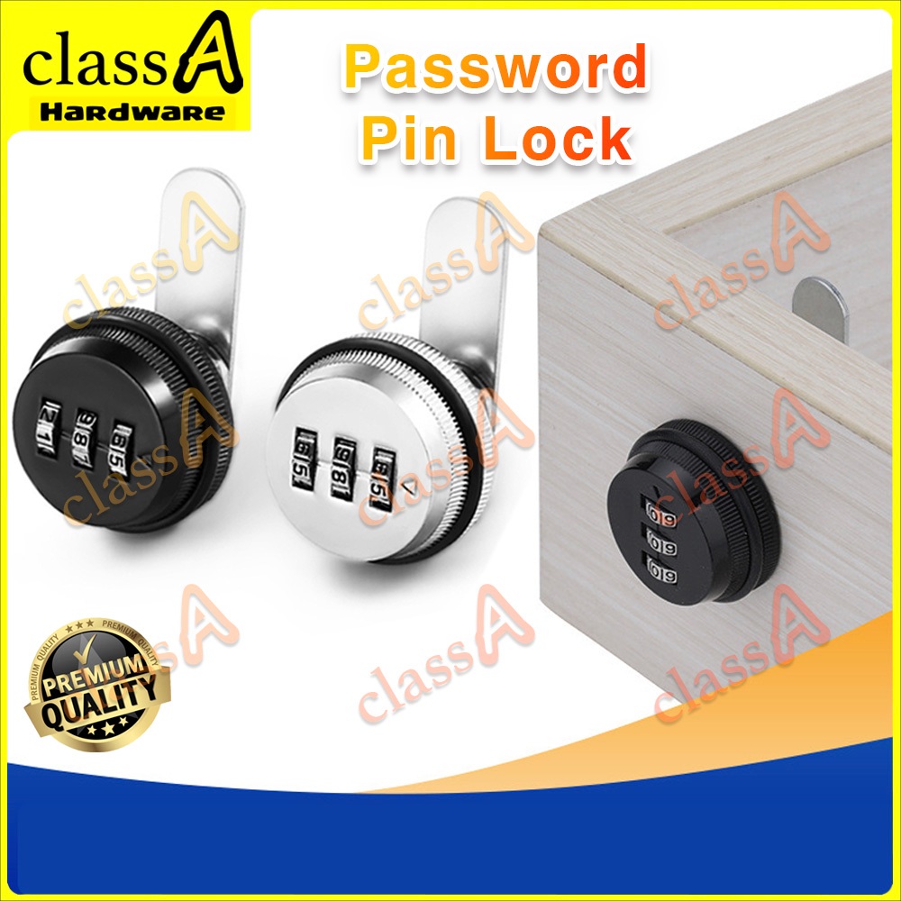 Portable Cabinet Lock 3-digit Combination Drawer Combination Lock ...