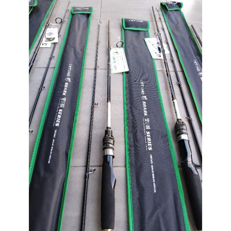 GREEN EXTEND SHARK TEN SERIES CASTING/SPINNING ROD (FREE CAP) | Shopee ...