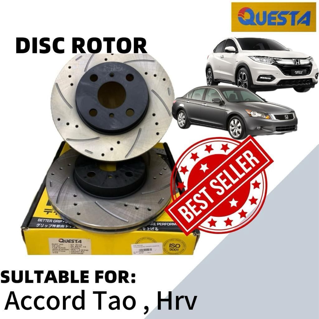 Honda Accord TAO , Hrv Rear Disc Rotor Set (2pcs) (QUESTA) | Shopee ...