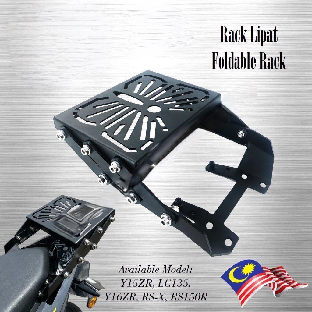 Foldable adjustable heavy duty monorack bracket luggage holder pemegang ...