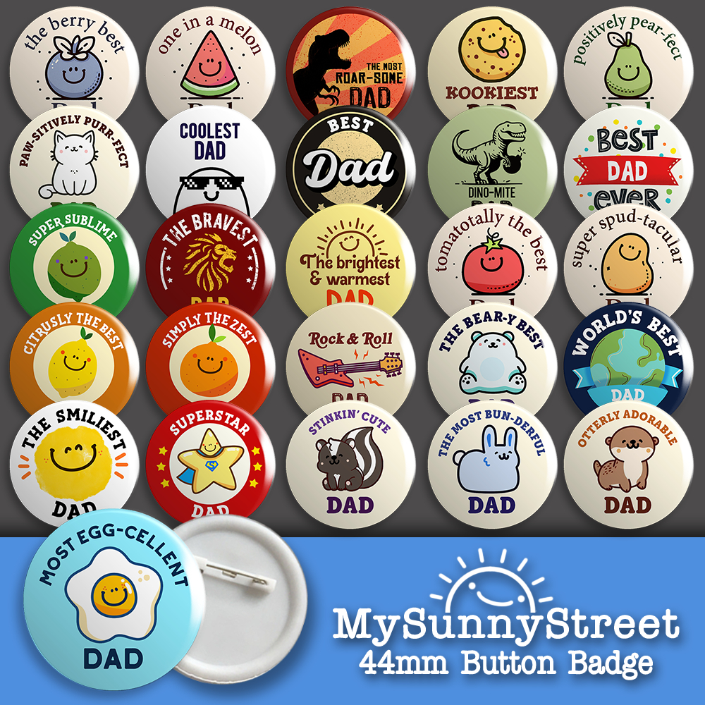Best Dad Ever 44MM Button Badge Pin/ Keychain/ Magnet Father's Day Gift ...