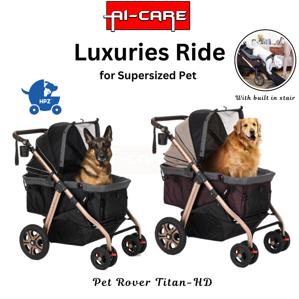 HPZ Pet Rover Titan HD Premium Super-Sized Pet Stroller Aluminum ...