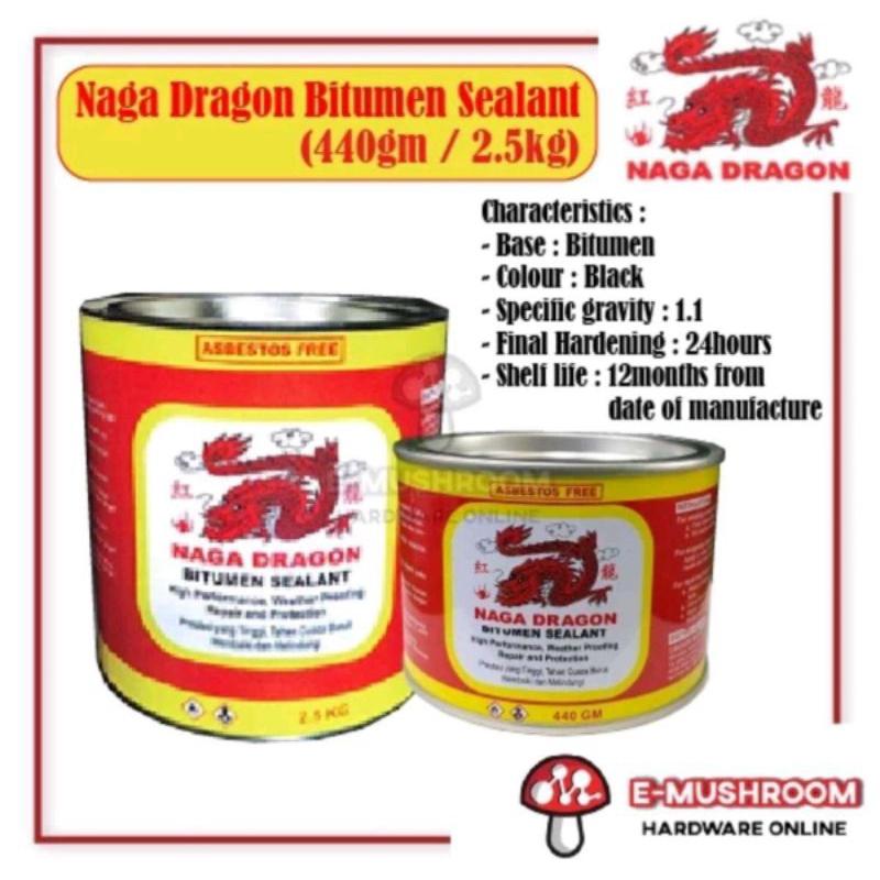Bitumen Sealant Naga Dragon Bitumen Sealant 2.5kg Weather Roofing / Gam ...
