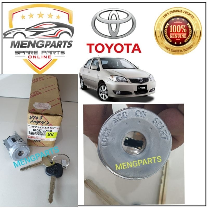 ORIGINAL TOYOTA VIOS NCP42 KEY CYLINDER IGNITION START 69057-0D020 ...