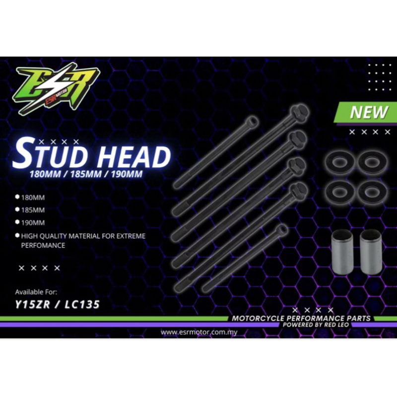 Racing stud head Original ESR Untuk Yamaha Y15 Lc135 jetrod jet rod ...