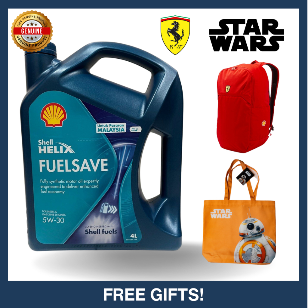 SHELL HELIX FUELSAVE FULLY SYNTHETIC 5W-30 4L (100% ORIGINAL LUBRICANT ...