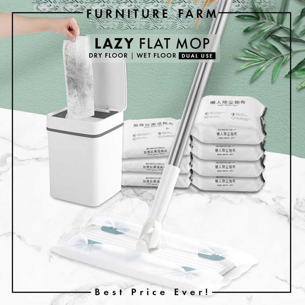 F&F : LAZY Flat Mop/mop tisu pakai buang/wet tissue mop/mop lantai/mop ...