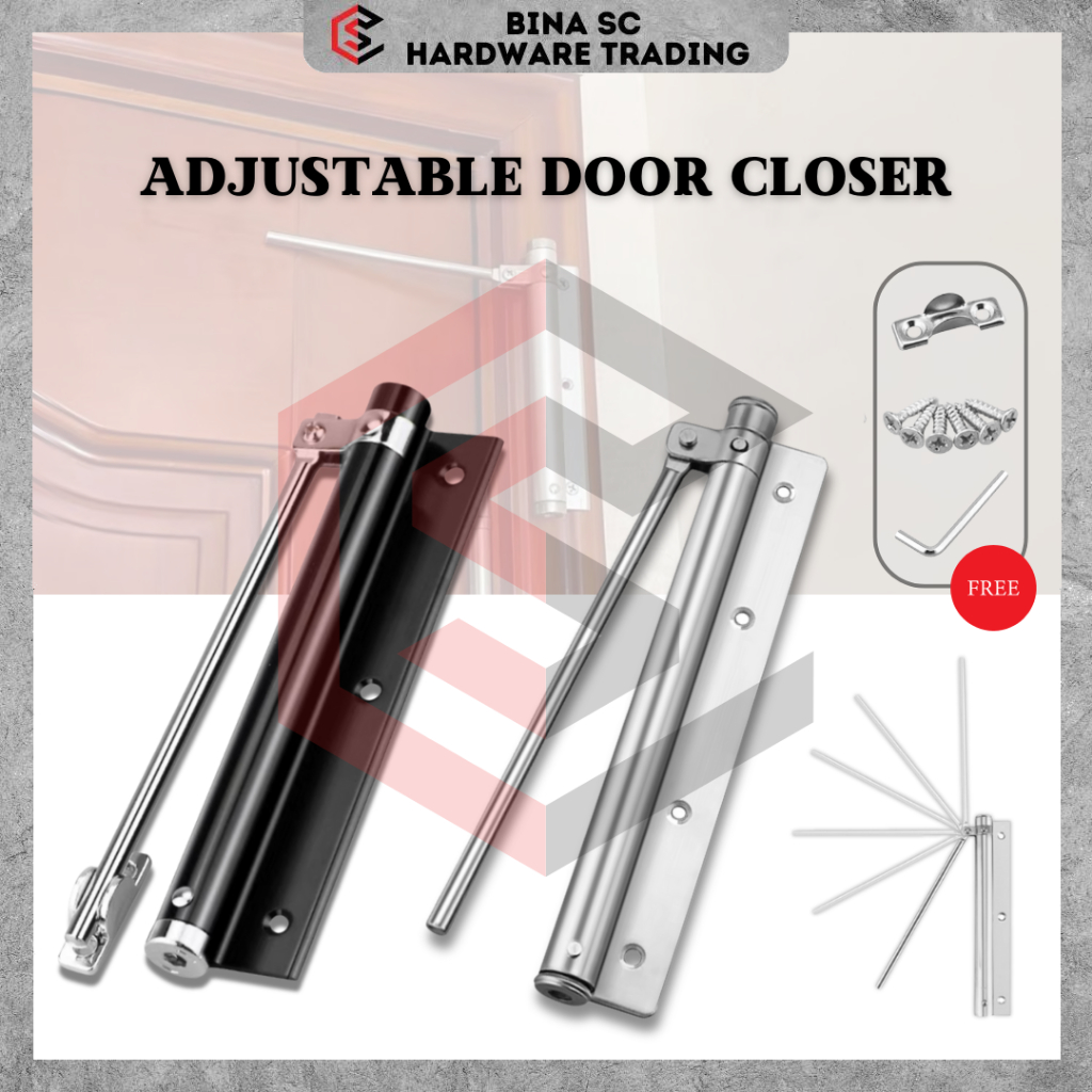 BINA Stainless Steel Ajustable Door Closer Indoor Spring Automatic Door ...