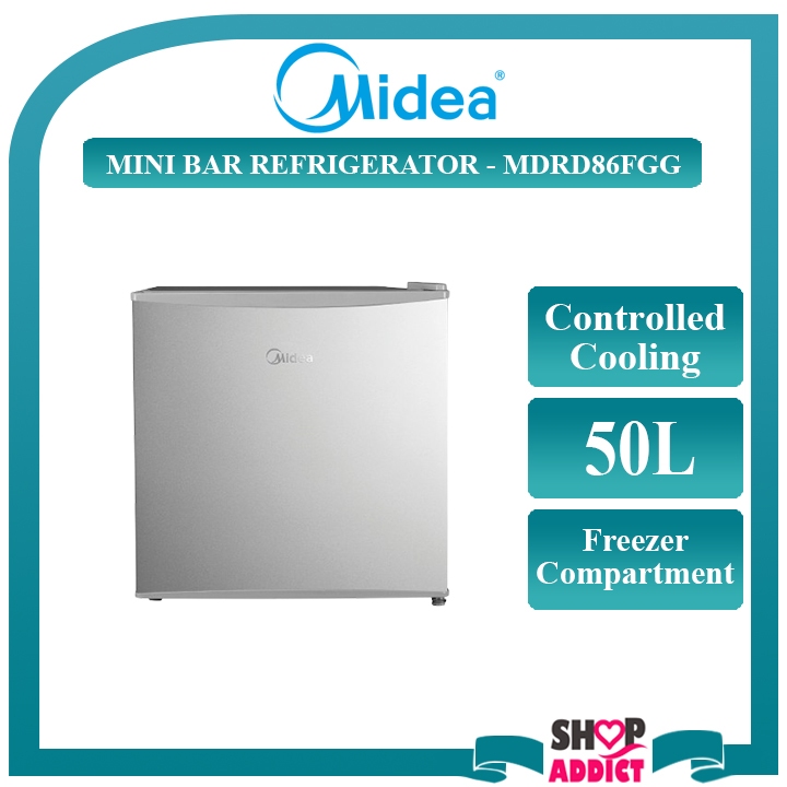Midea 50L Mini Bar Refrigerator MDRD86FGG Peti Sejuk 1 Pintu with ...
