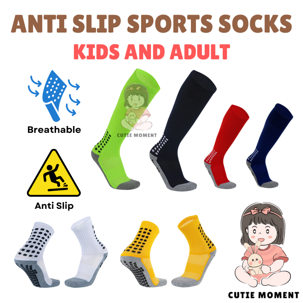 anti slip football socks futsal socks tebal kids long stoking bola ...