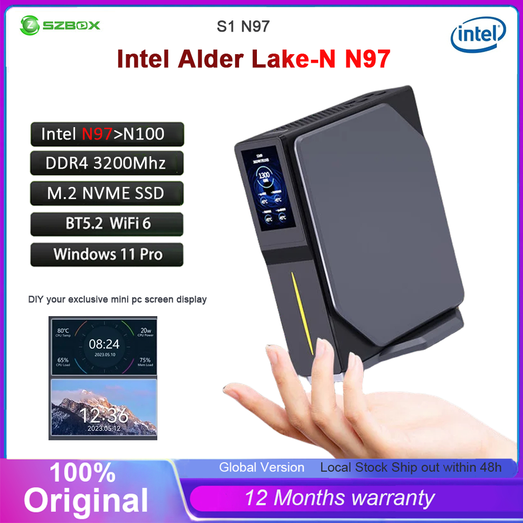 SZBOX S1 N97 MINI PC WIFI6 BT5.2 Windows 11 Pro DDR4 3200MHz 16GB 512GB ...