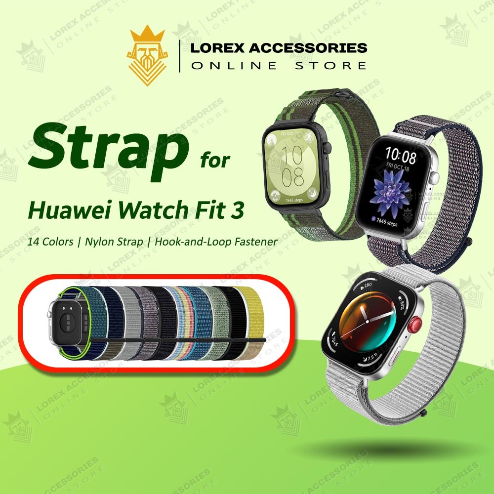 Strap for Huawei Watch Fit 3, Nylon Velcro Style, Hook And Loop ...