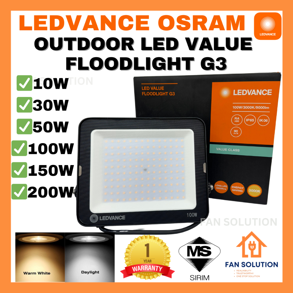 OSRAM LEDVANCE LED VALUE FLOODLIGHT G3 OUTDOOR/LED SPOTLIGHT 10W/30W ...