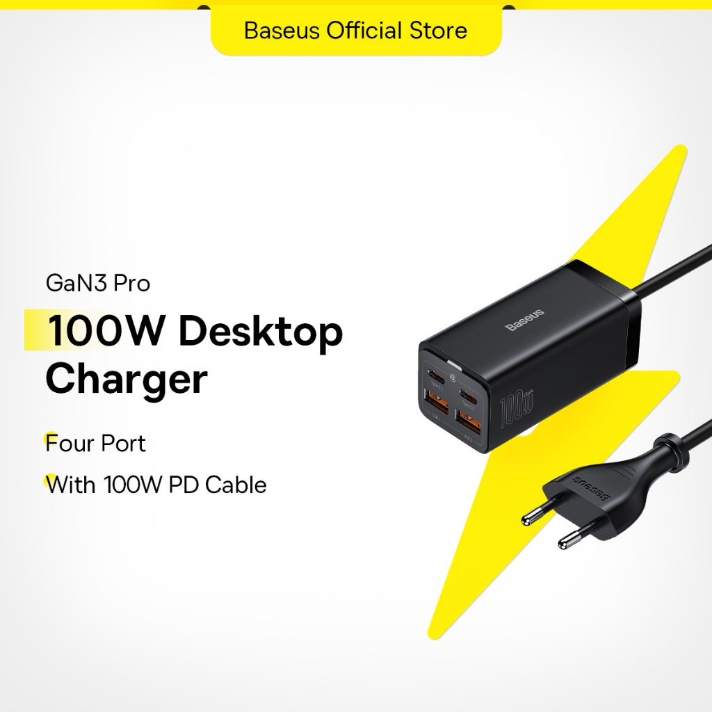 Baseus 65W/100W GaN3 Pro Desktop Charger QC 3.0 PD 4.0 Fast Charger USB Type C Fast Charging ...