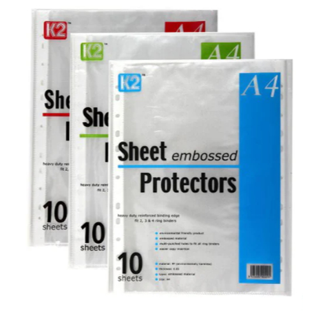 K2 Sheet Protector Refill Clear A4/10's 0.05mm / 10's 0.07mm | Shopee ...