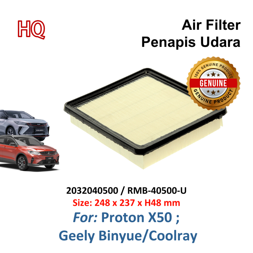 Proton X50 Air Filter Penapis Udara Geely Coolray / Binyue Leppon ...