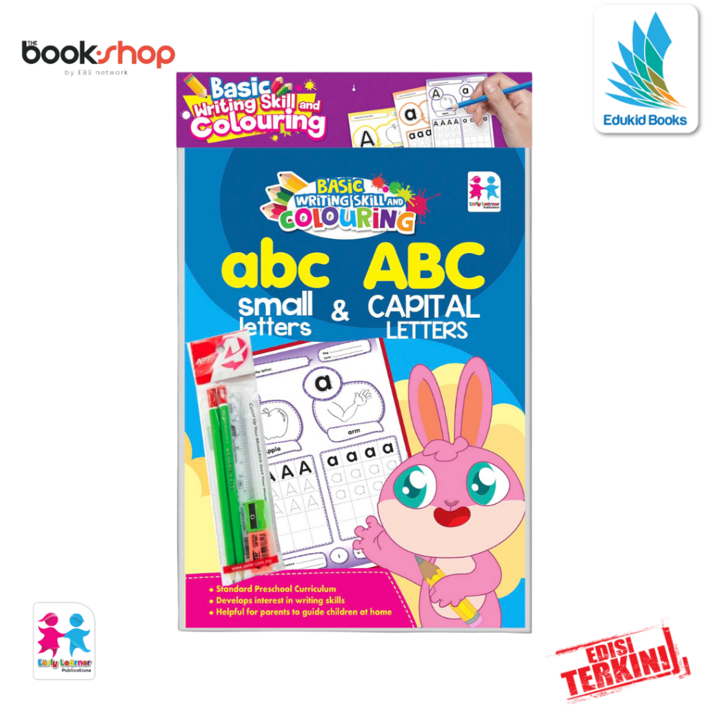 Activity preschool Book - SET Basic Writing Skill And Colouring ABC Small Letters & ABC Capital ...