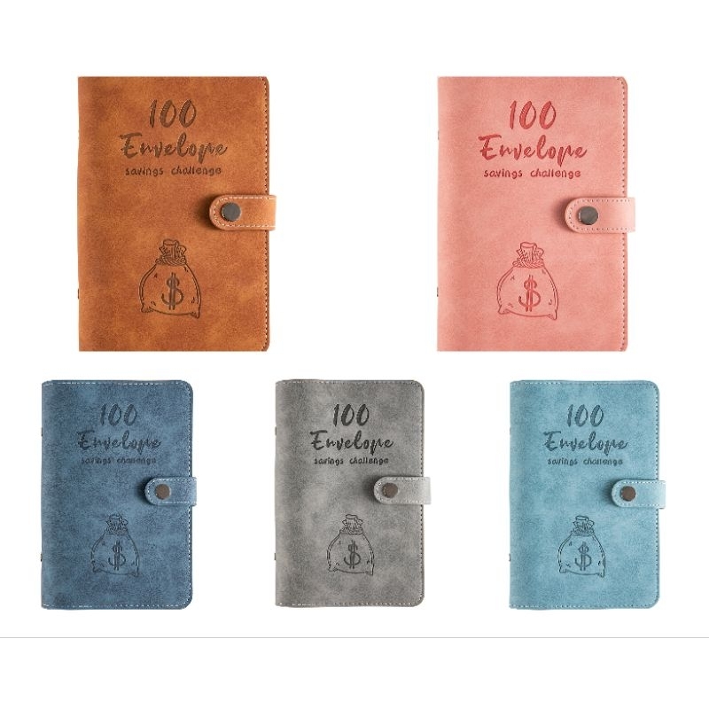 A6 Soft Leather 100 Money Saving Challenge Premium Vintage Simpan Duit ...