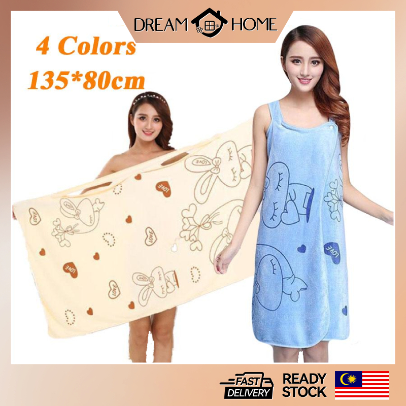 Microfiber Wearable Bath Towels Fast Drying Night Wear Pajamas Bathrobe Towel Tuala Mandi ...