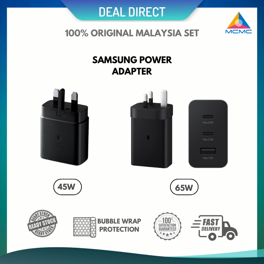 Samsung Power Adapter 45W & 65W Power Adapter Trio Type-C to Type-C ...
