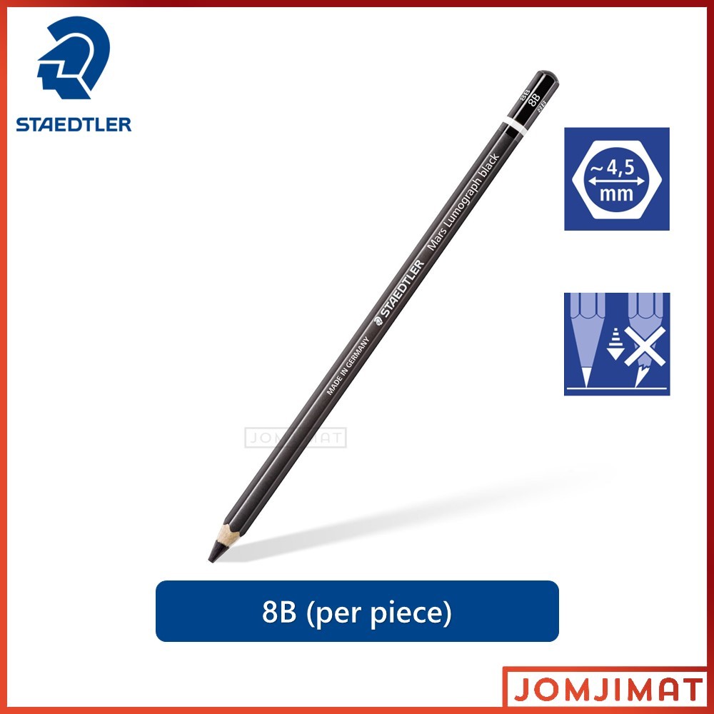 Staedtler Mars Lumograph Black Pencil Drawing Sketching 100B - HB 2B 4B 6B 7B 8B 素描笔 | Shopee ...
