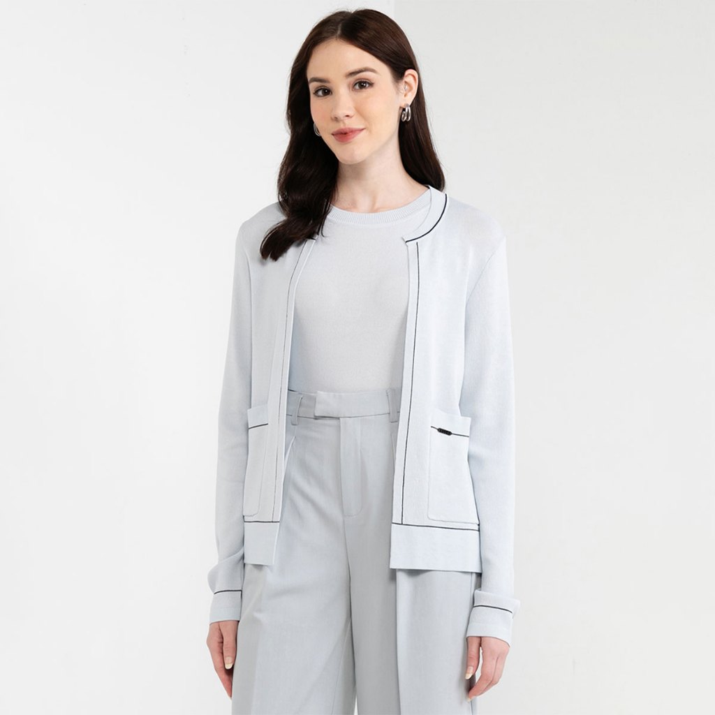 ELLE Apparel Knitted Double Pocket Open Cardigan EEC0100031-A00162405 ...