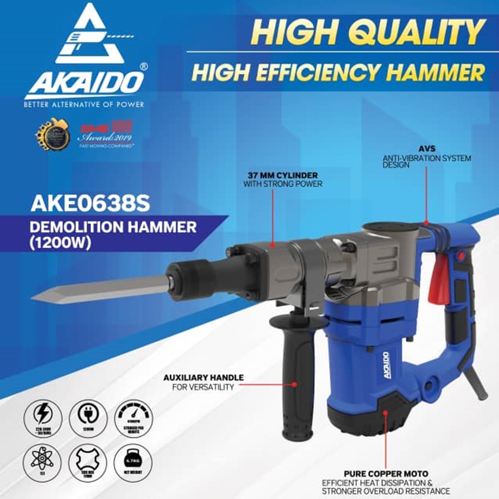 [6 month warranty] Akaido demolition hammer 1200w AKE0638S Hacking ...
