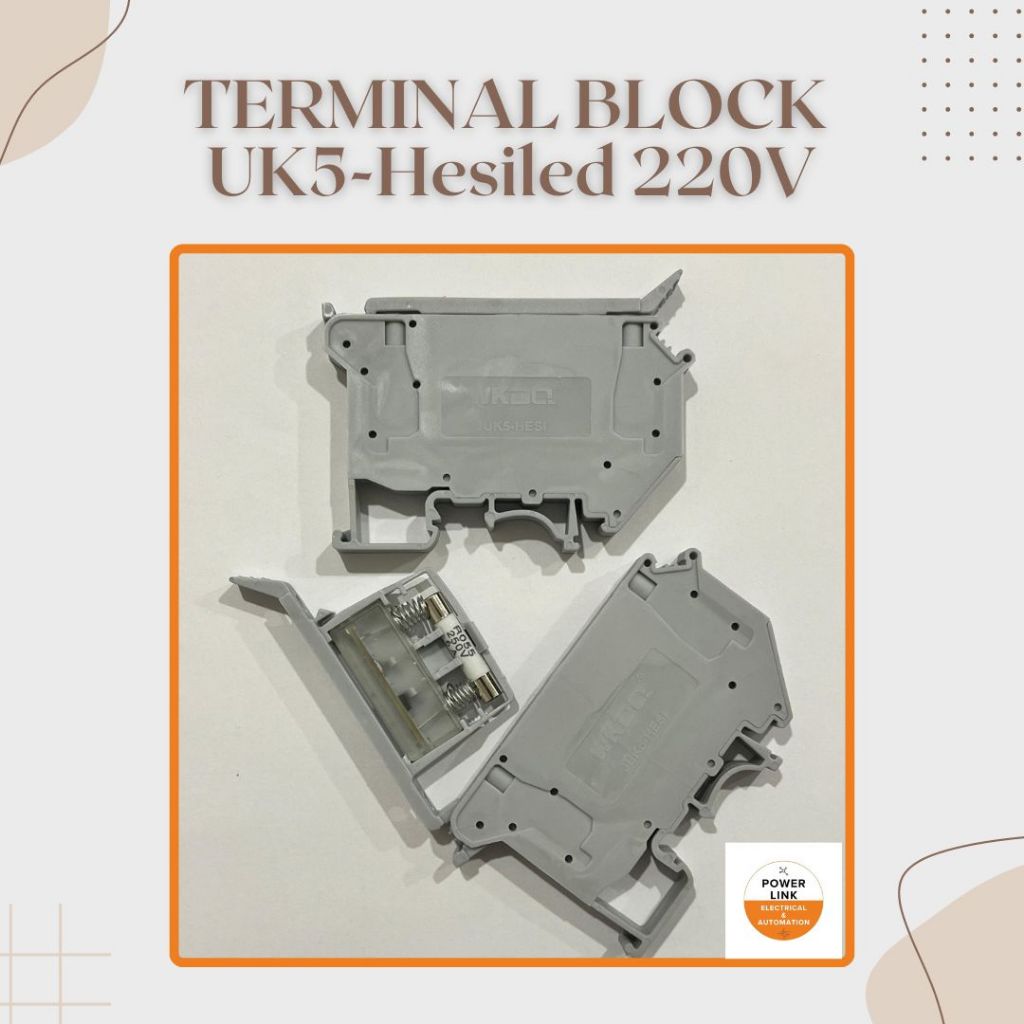 UK5-HESI Fused Terminal Block 220V c/w LED With Disconnect Lever Fuse ...