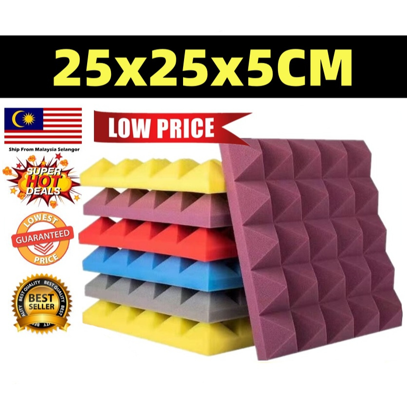 🇲🇾 Soundproof Sponge Pyramid Sound Stop Absorption Panel Recording ...
