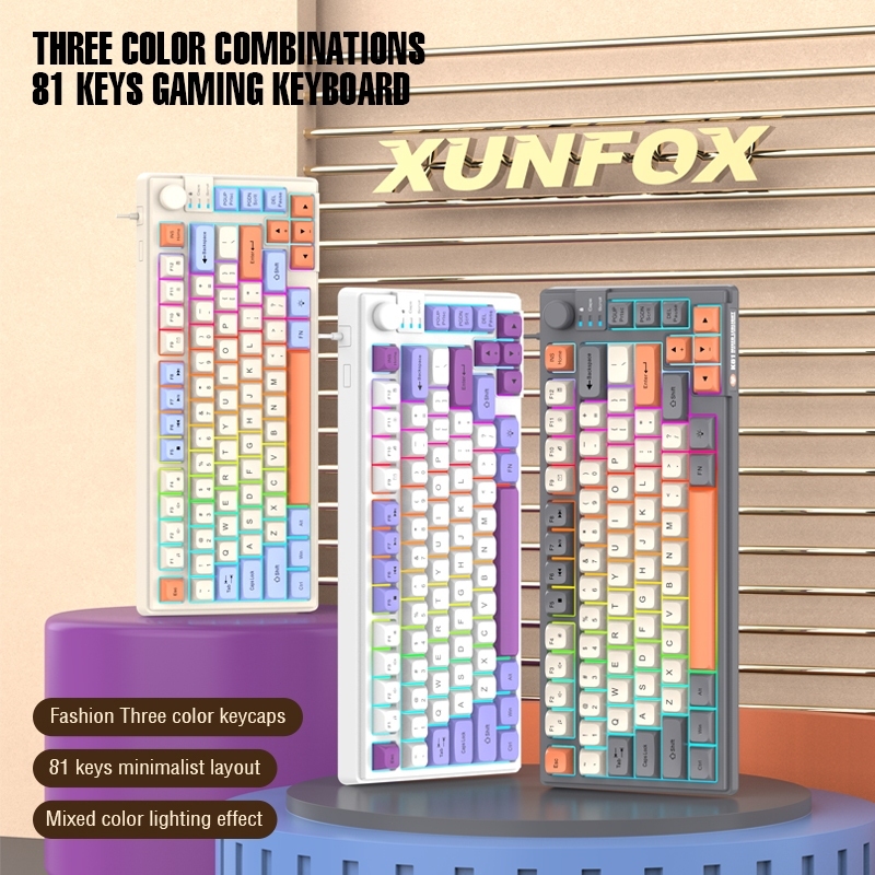 [Local Stock]K81 Wired USB Gaming Keyboard 81 Keys RGB Light with ...