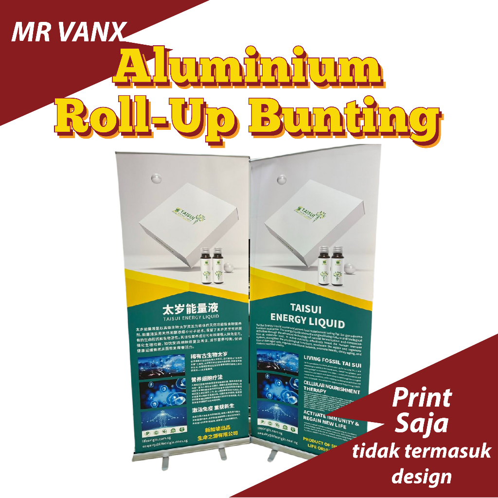 ROLL UP BUNTING (ALUMINIUM CASING) | BUNTING | BUNTING WITH STAND | Shopee Malaysia