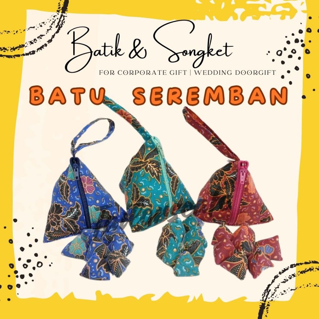 Batu Seremban [ 7pcs ] Traditional Game Exclusive Batik dan Songket ...