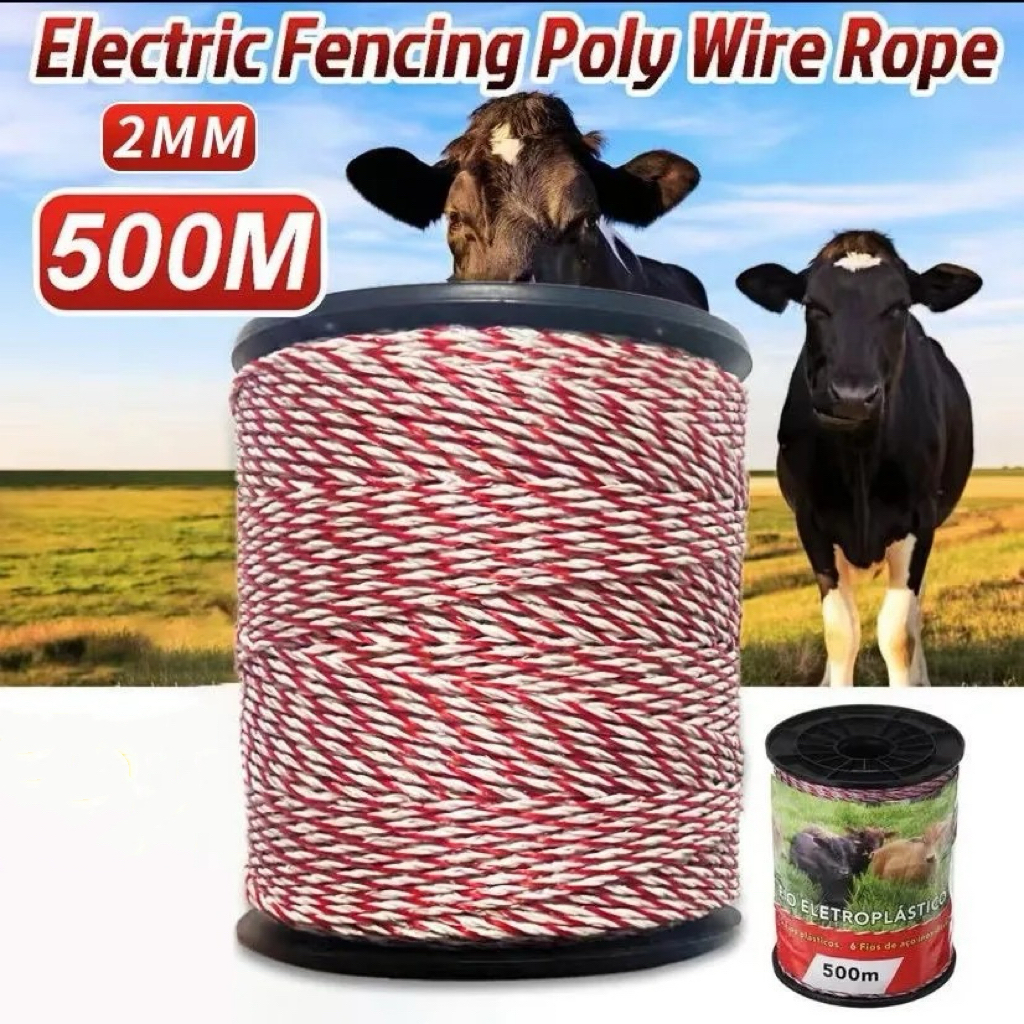 #Ready Stock# Electric Fence Red White Poly Wire Rope With Steel Kawat ...