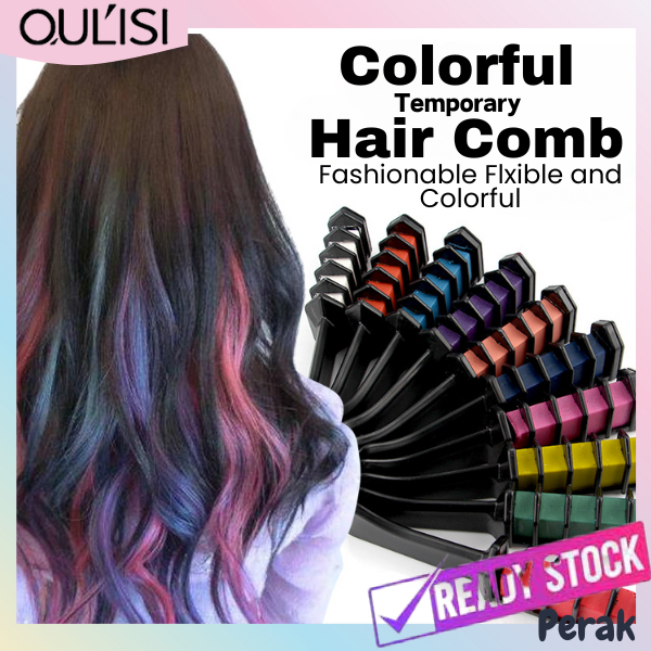 OULISI 10Pcs Hair Color Dye Pens Temporary Washable Hair Chalk Comb ...