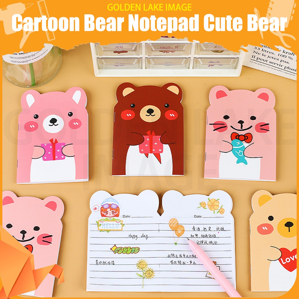 A6 Cartoon Cute Bear Notepad 16Sheets Notebook School Office Supplies ...