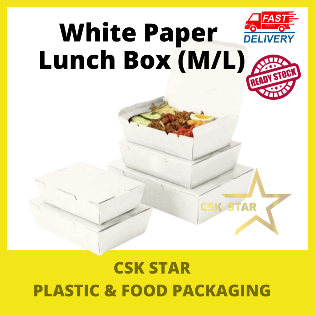 White Paper Lunch Box Nasi Kotak Putih | Shopee Malaysia