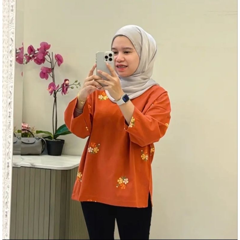 TOP SULAM DEWI BY DE IMPIANA/ BLOUSE COTTON LINEN VIRAL 2024 | Shopee ...