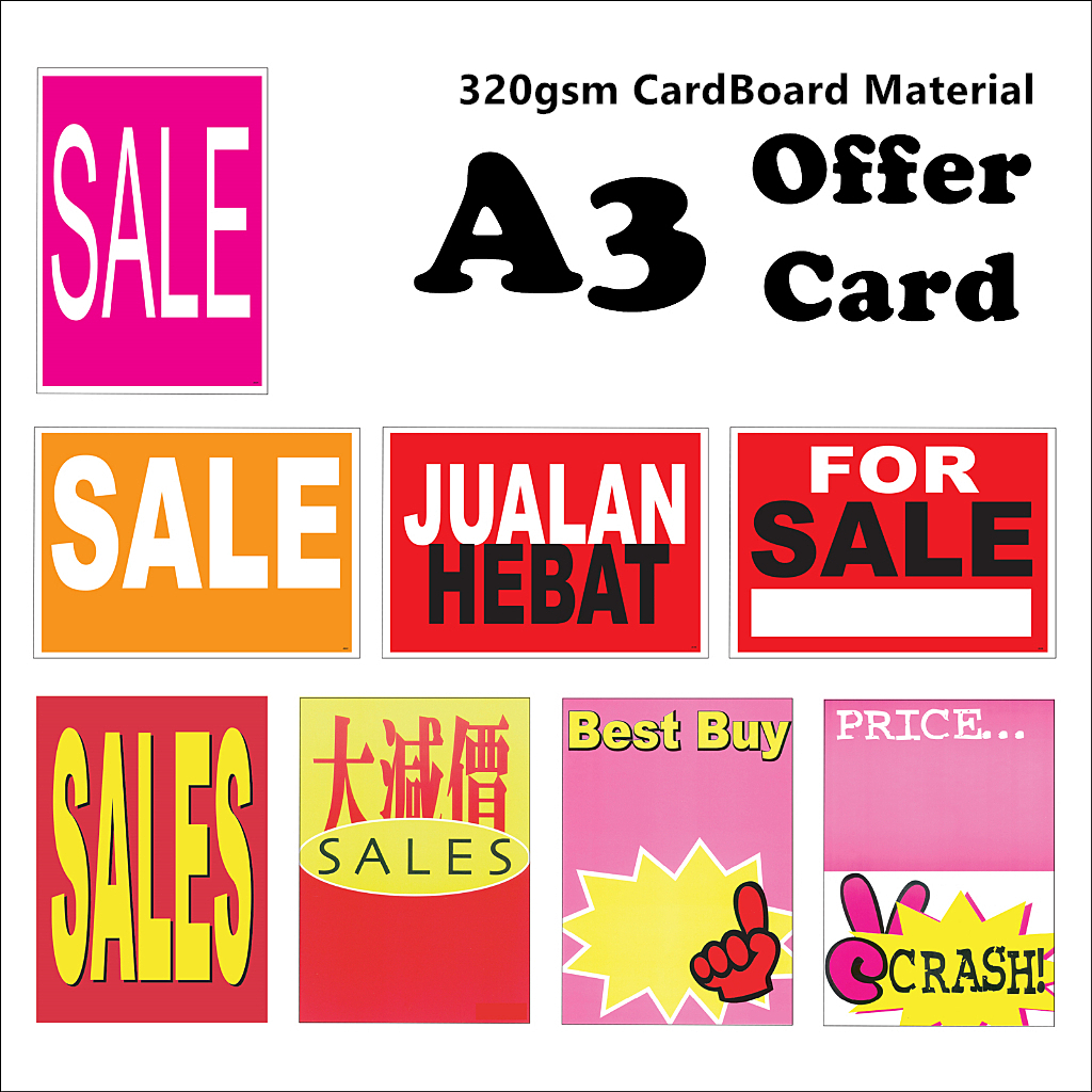 A3 Offer Card Pop Card Promotion Card Sales Discount Card Offer Jualan ...