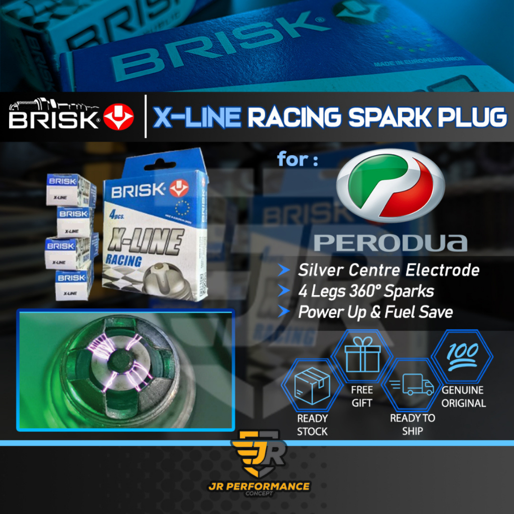 Brisk X Line Racing Spark Plug Kelisa Kenari Myvi G3 MG3 Bezza Alza Viva Perodua Car Brisk XLine ...
