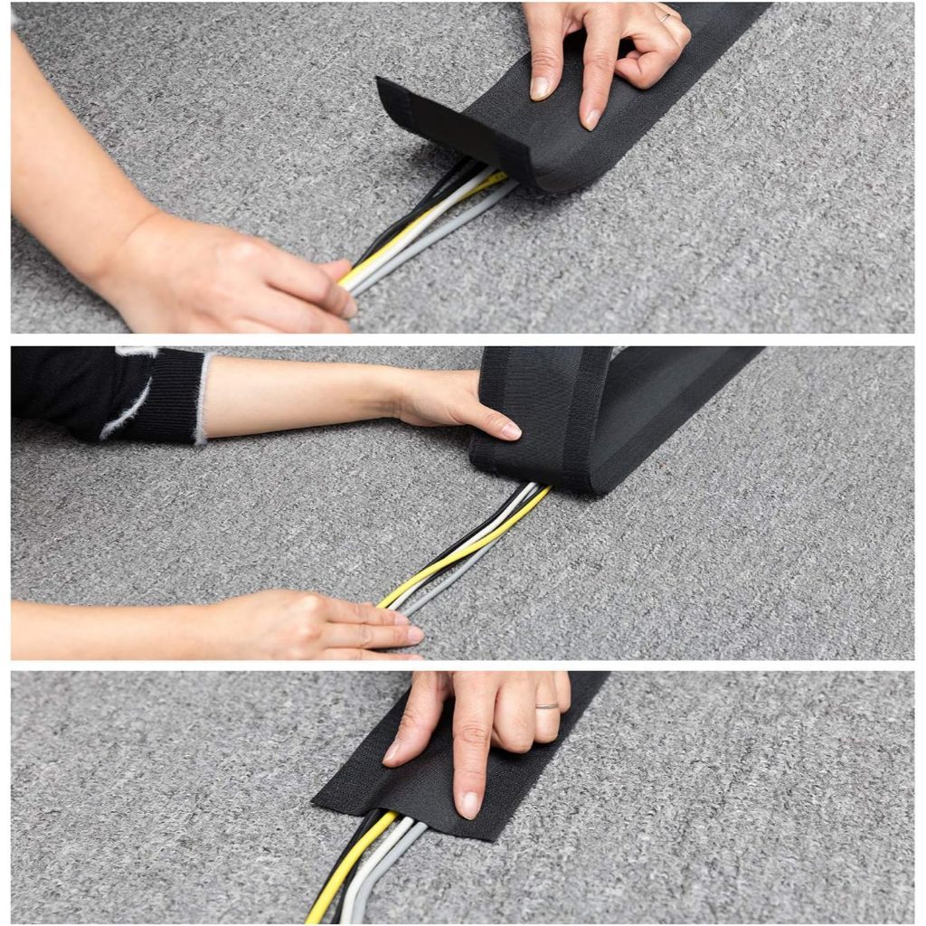 Floor Cable Covers Wire Storage Cover Cord Cover with Adhesive Tape for ...