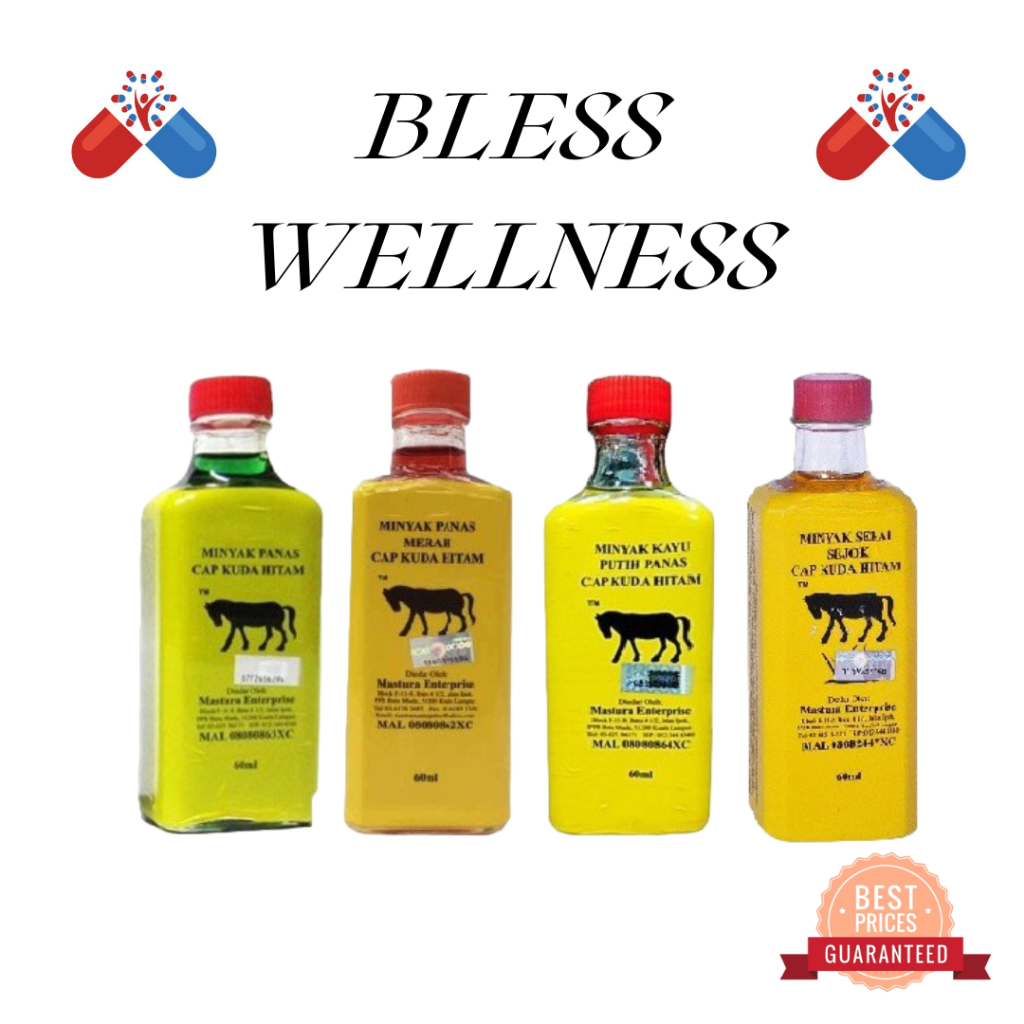 MINYAK CAP KUDA HITAM HIJAU/MERAH/KUNING/PUTIH 60ML | Shopee Malaysia