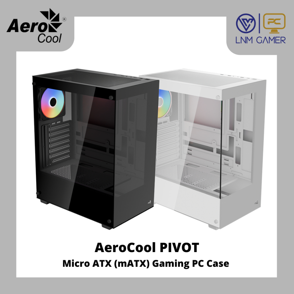 Aerocool Pivot-G-BK-v2/ G-WT-V2 M-ATX CASE (BLACK/WHITE) | Shopee Malaysia